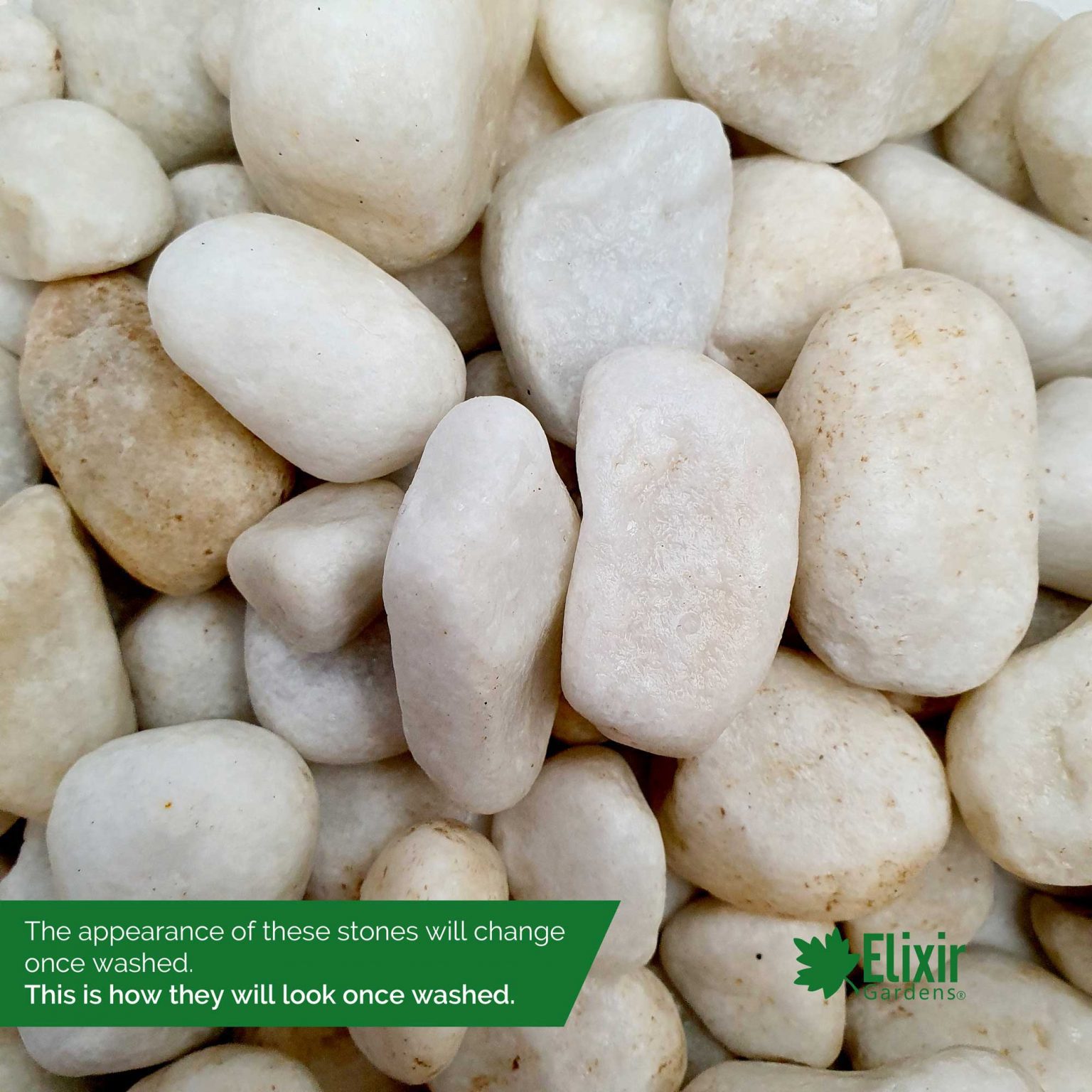 Decorative White Pebbles Aggregates Elixir Garden Supplies 