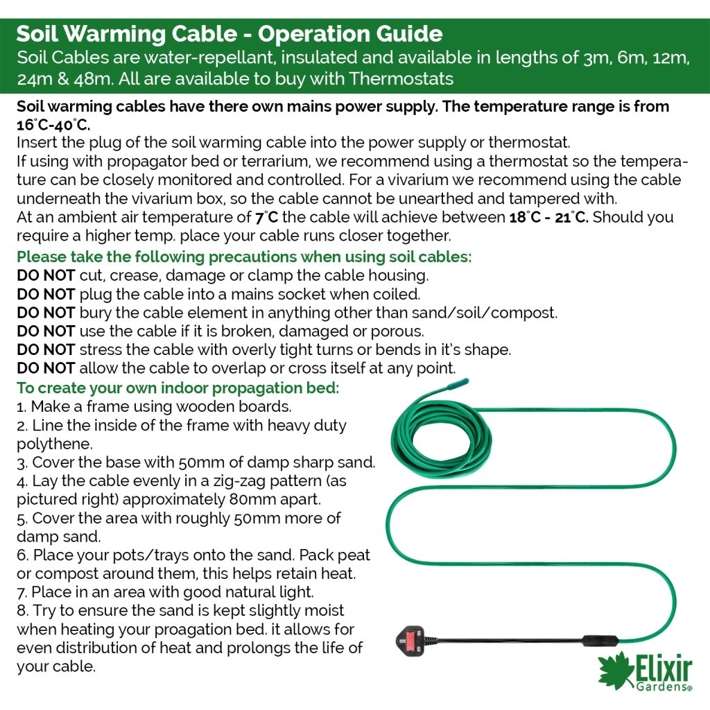 Soil Warming Cable & Optional Thermostats | 3m to 48m