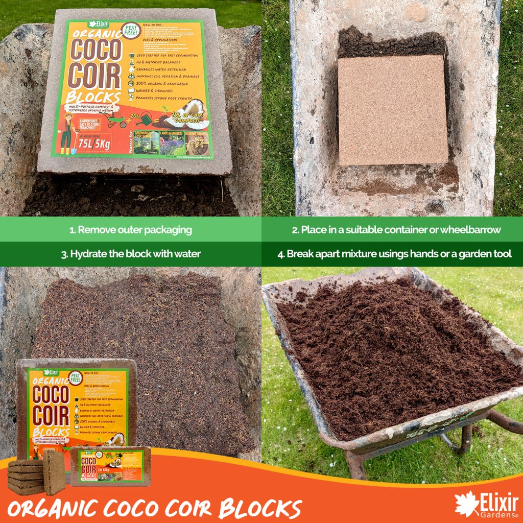 Coir Organic Compost Blocks | 75 Litre